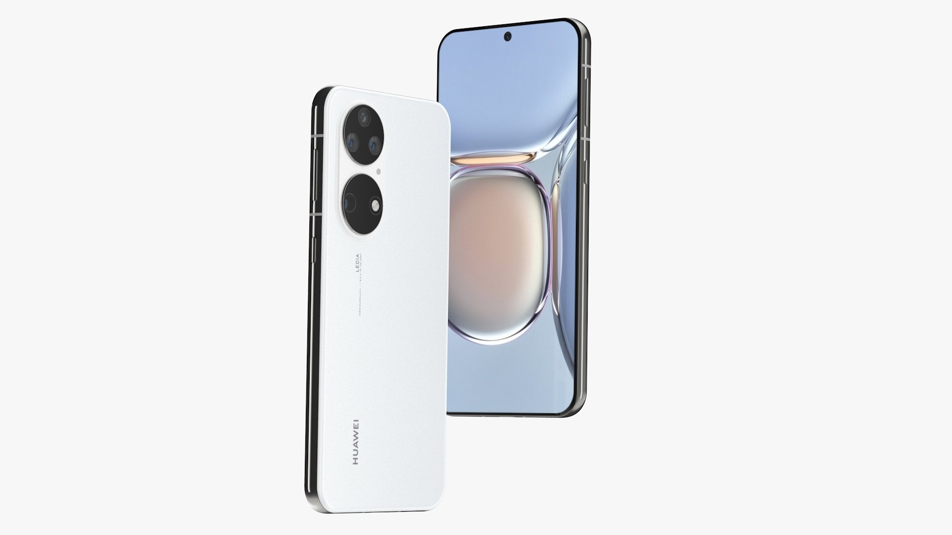 Huawei P50 Pearl White 3D model - TurboSquid 1770003