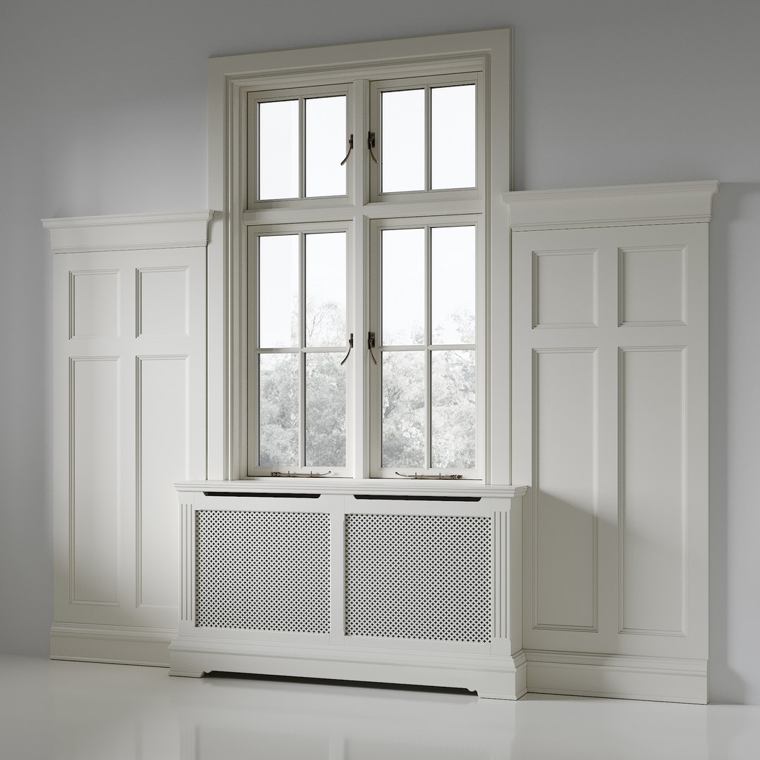 Classic Window With Radiator Screen 004 3D Model - TurboSquid 2173736