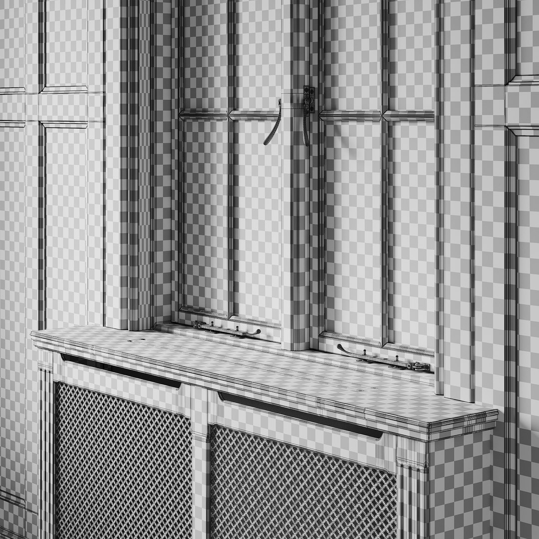 Classic window with radiator screen 004 3D model - TurboSquid 2173736
