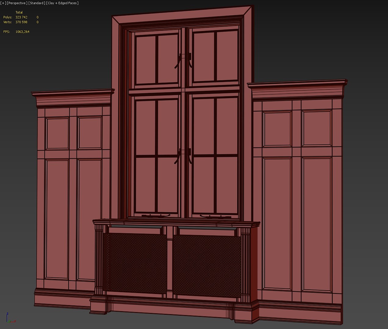 Classic Window With Radiator Screen 004 3D Model - TurboSquid 2173736