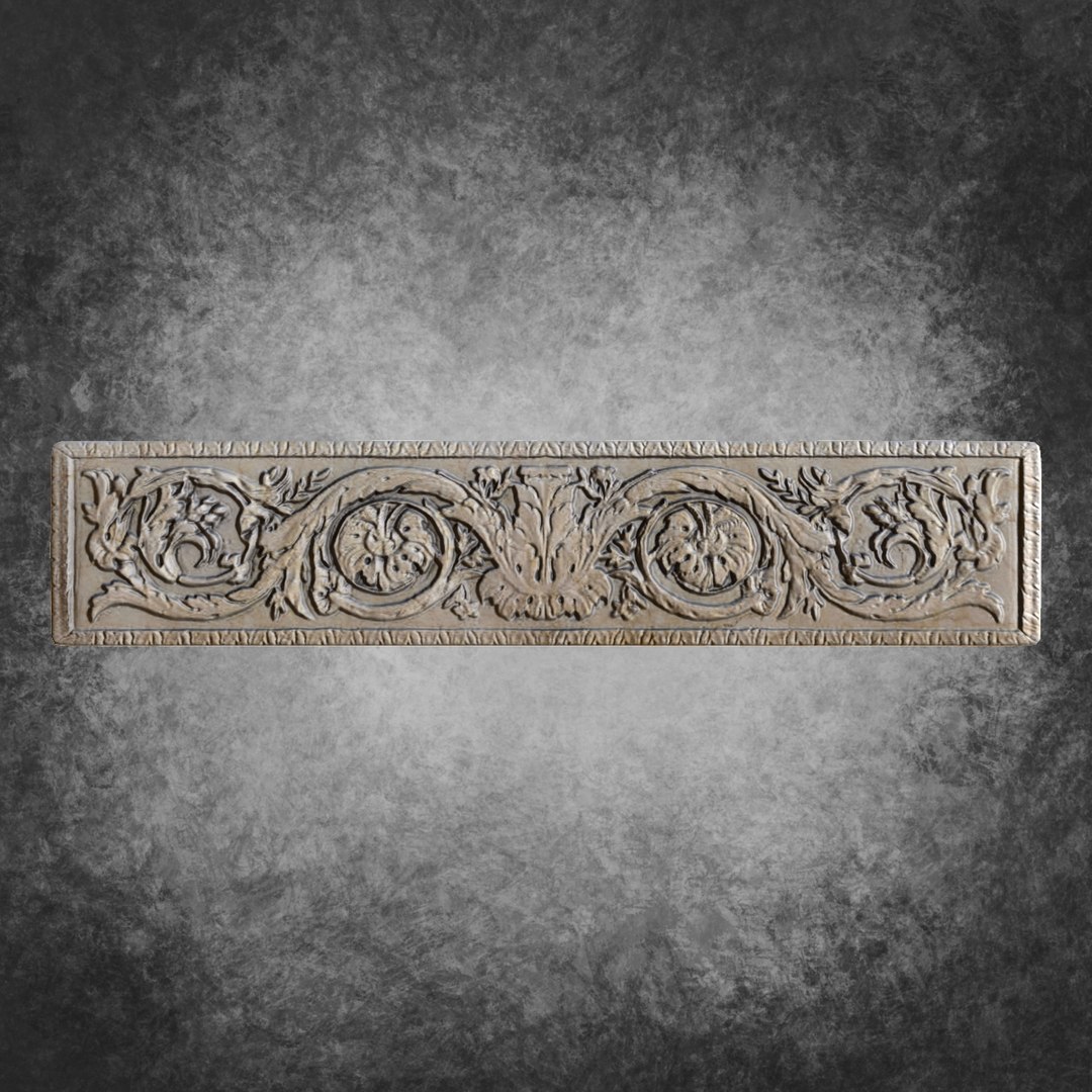 greek bas-relief flowers architecture 3d max