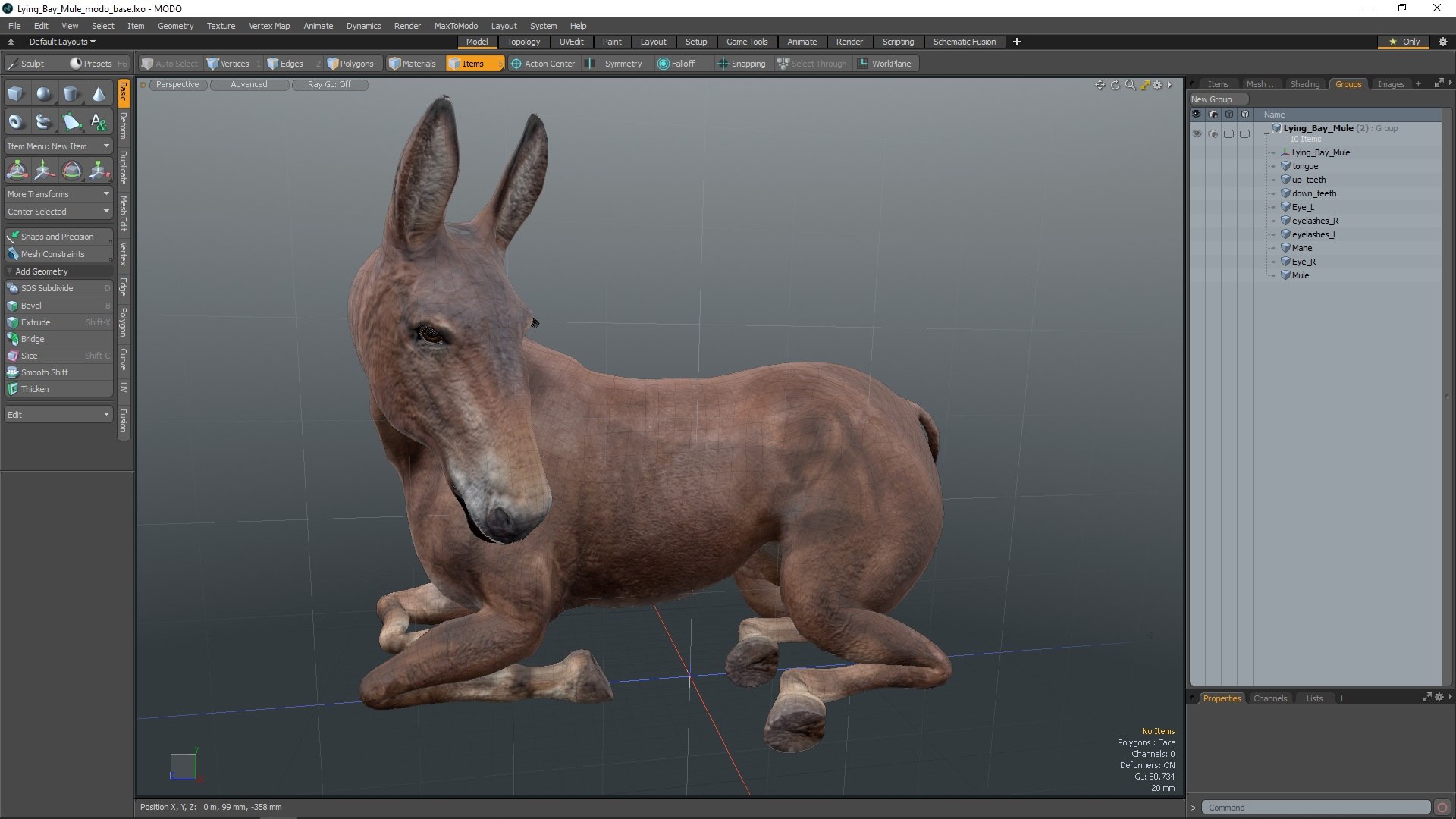 Lying Bay Mule 3D Model - TurboSquid 2279675