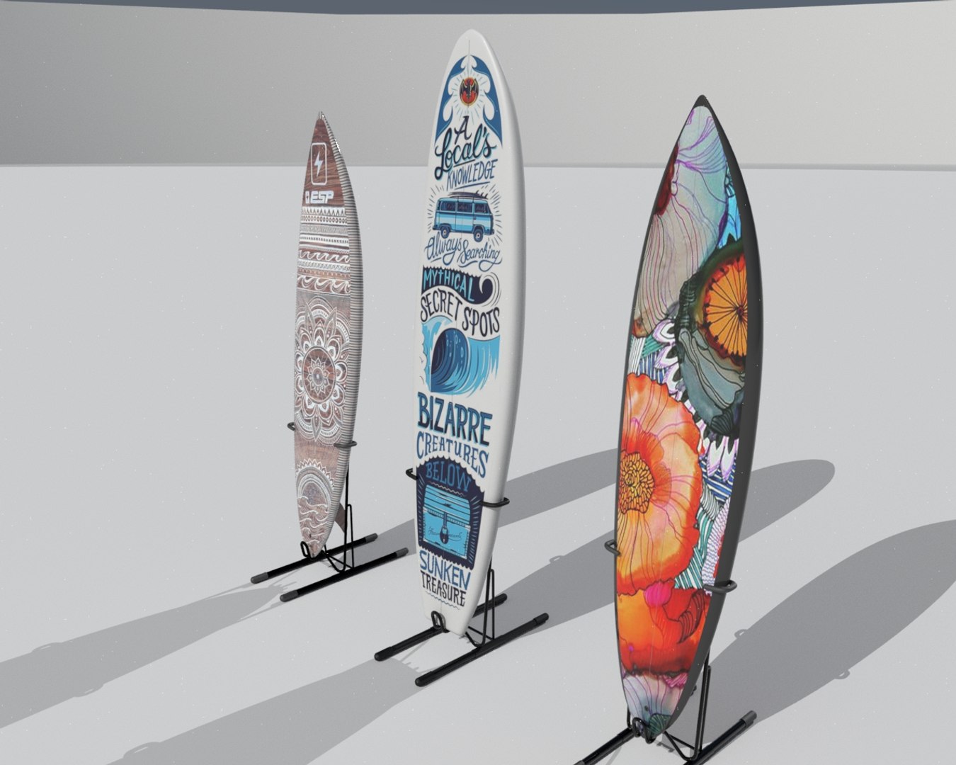 Surf Board 3D - TurboSquid 1376808