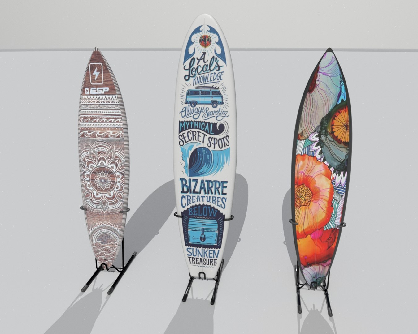 Surf Board 3D - TurboSquid 1376808