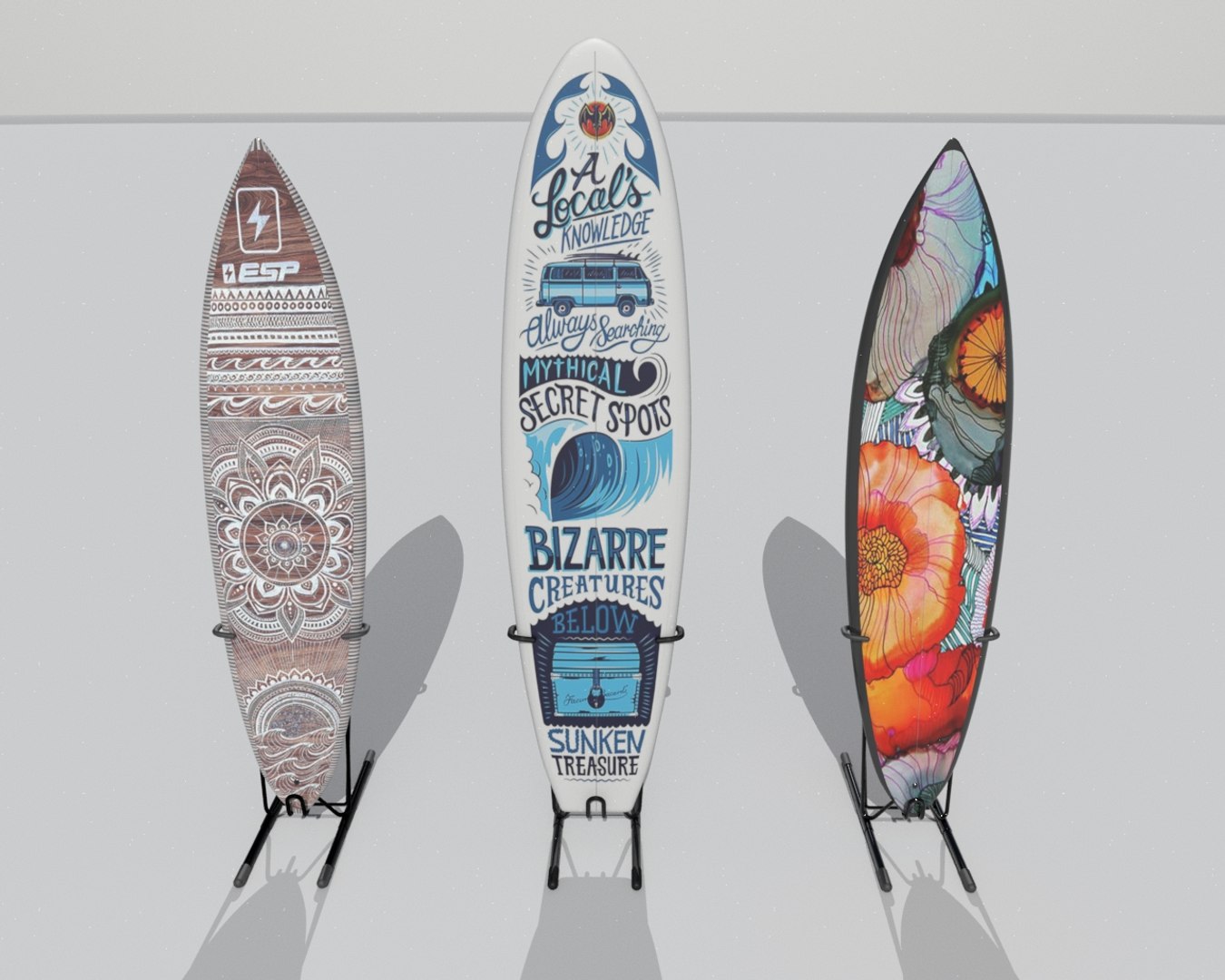 Surf Board 3D - TurboSquid 1376808