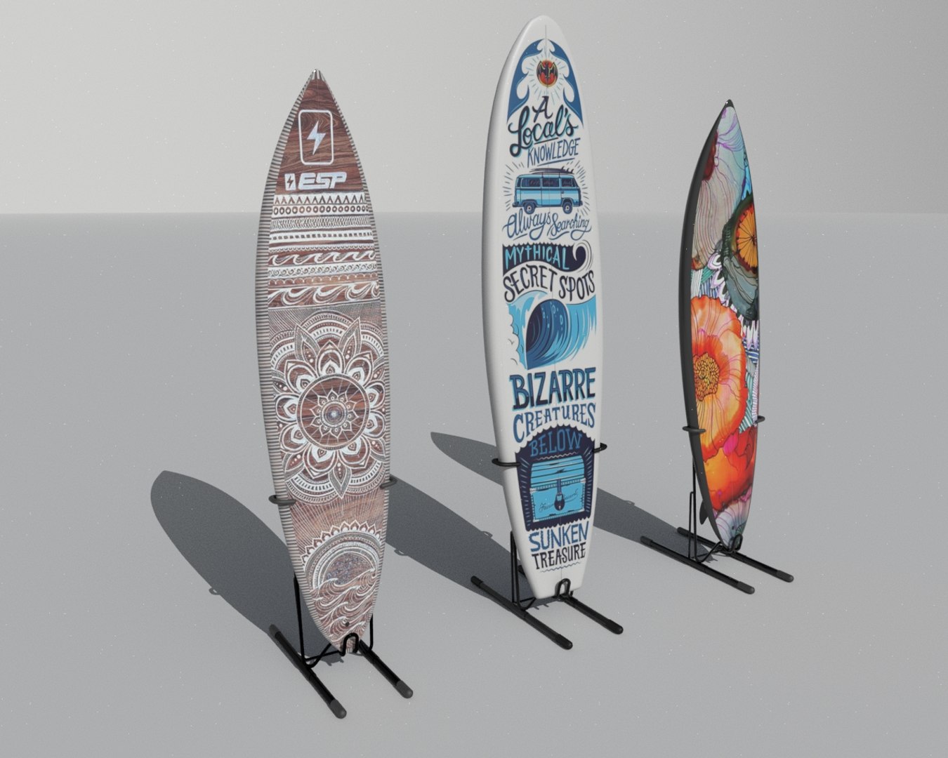 Surf Board 3D - TurboSquid 1376808