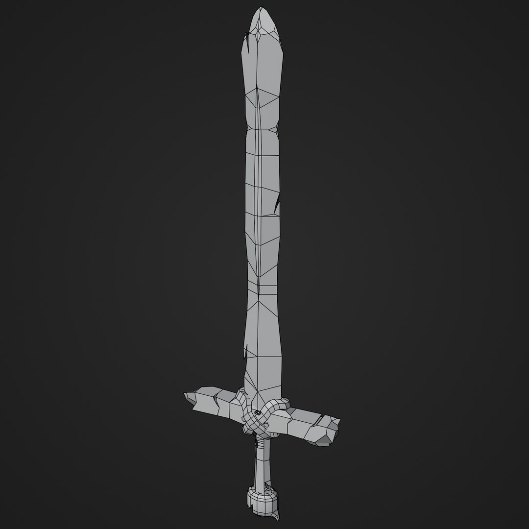 Stylized Lowpoly Wooden Sword Model - TurboSquid 2176837