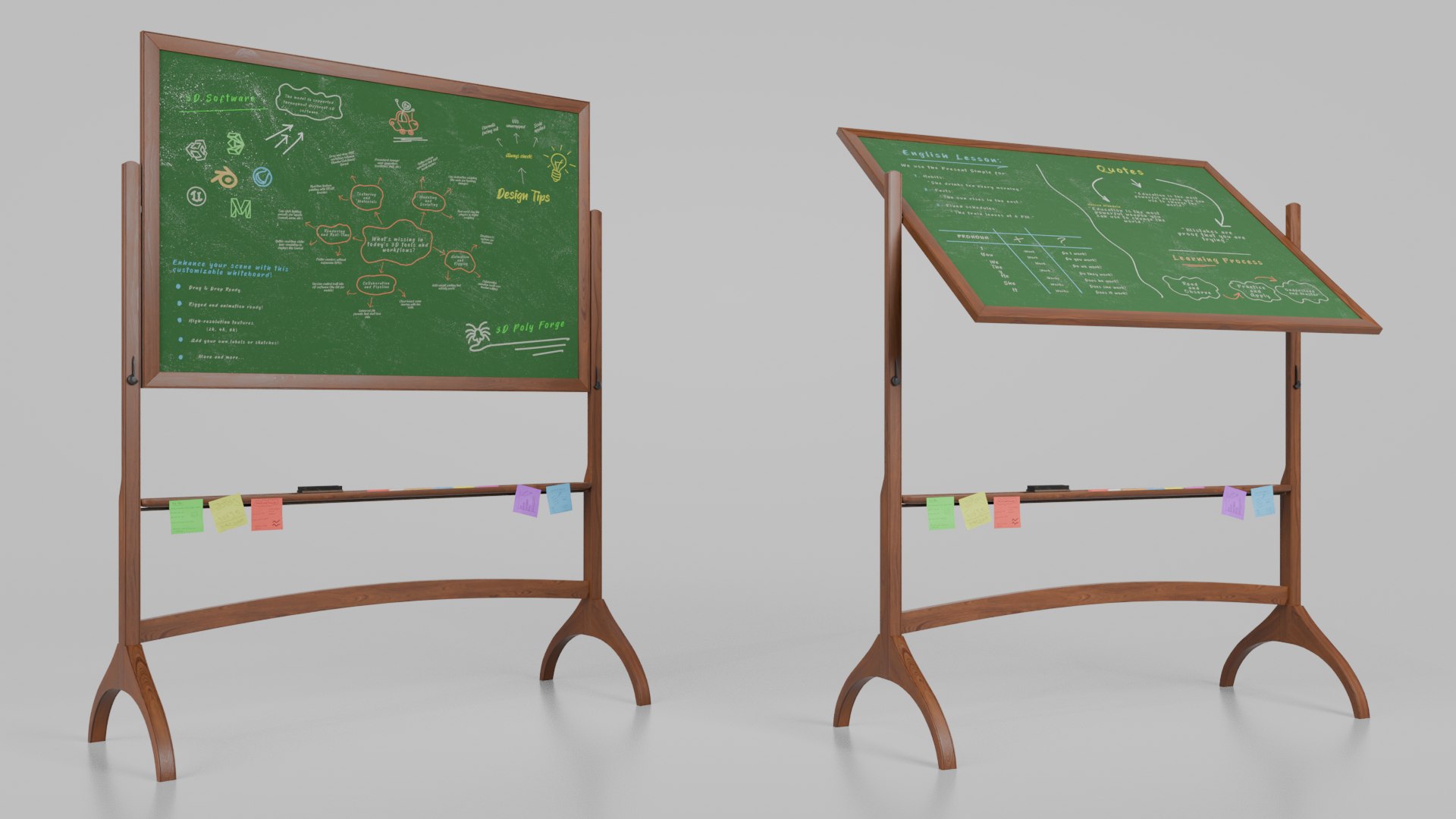 Customizable Double-Sided Wooden Greenboard Rectangular Writing Board ...