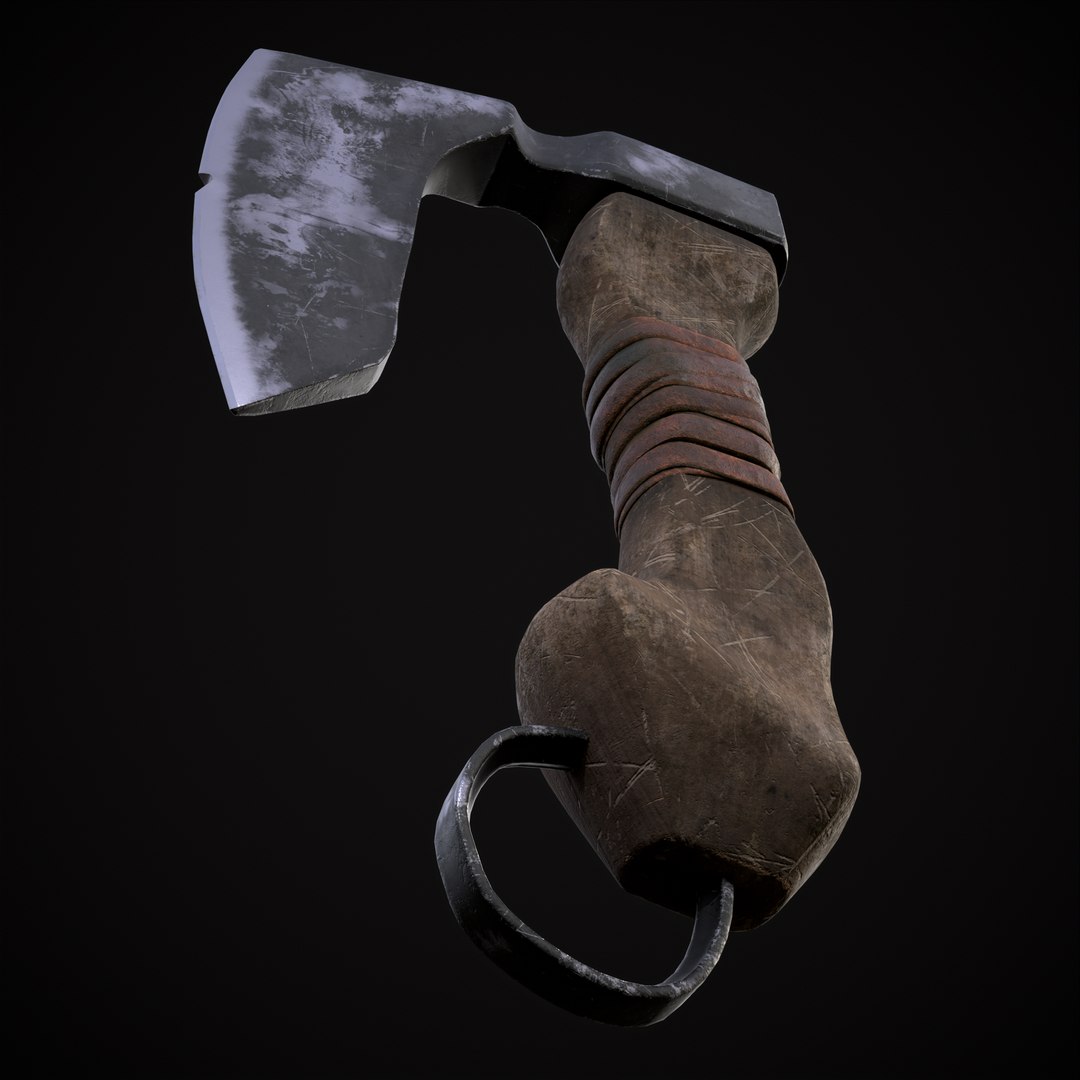 3D Model Mini Bearded Hand Axe - TurboSquid 2034998