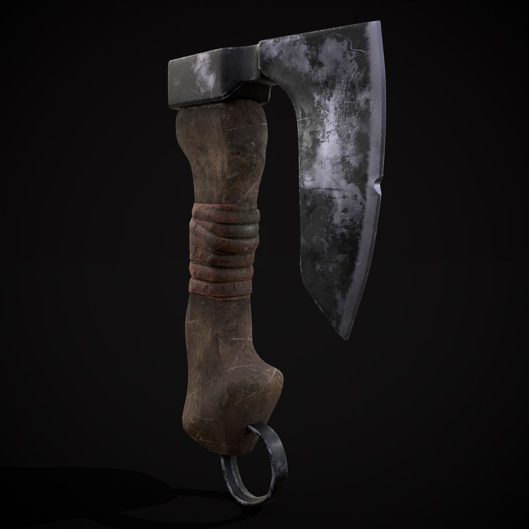 3D Model Mini Bearded Hand Axe - TurboSquid 2034998