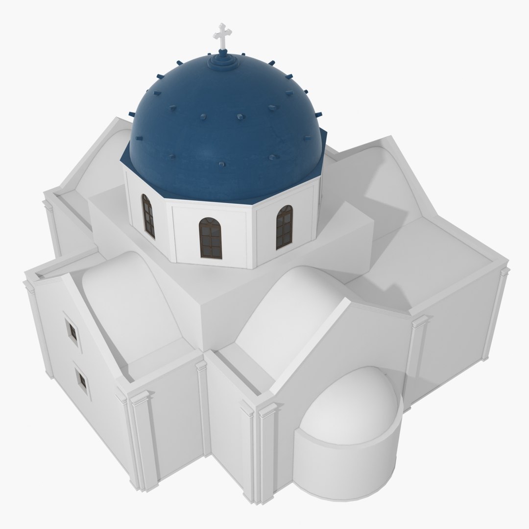 3D Model Greek Church - TurboSquid 1547895