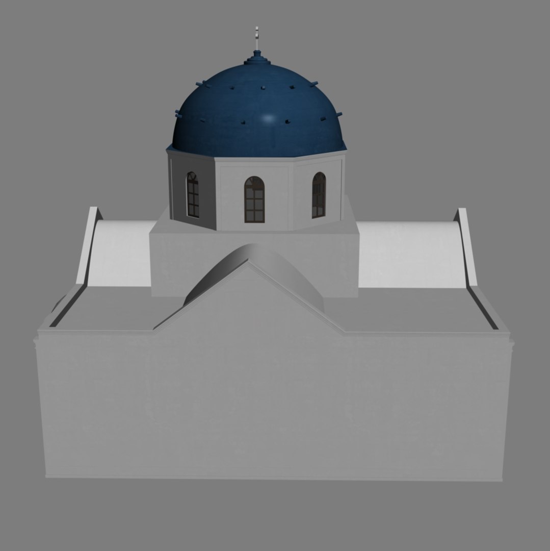 3D Model Greek Church - TurboSquid 1547895