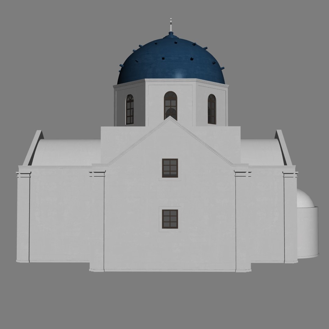3D Model Greek Church - TurboSquid 1547895