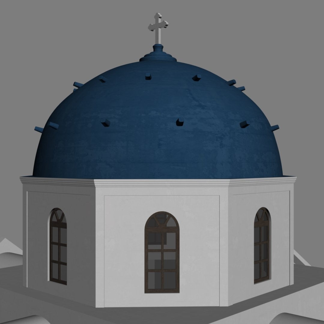 3D Model Greek Church - TurboSquid 1547895
