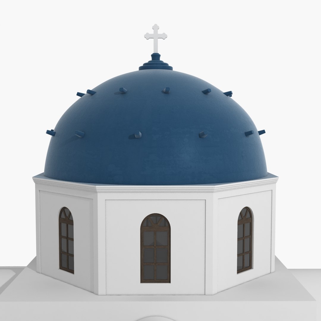 3D Model Greek Church - TurboSquid 1547895
