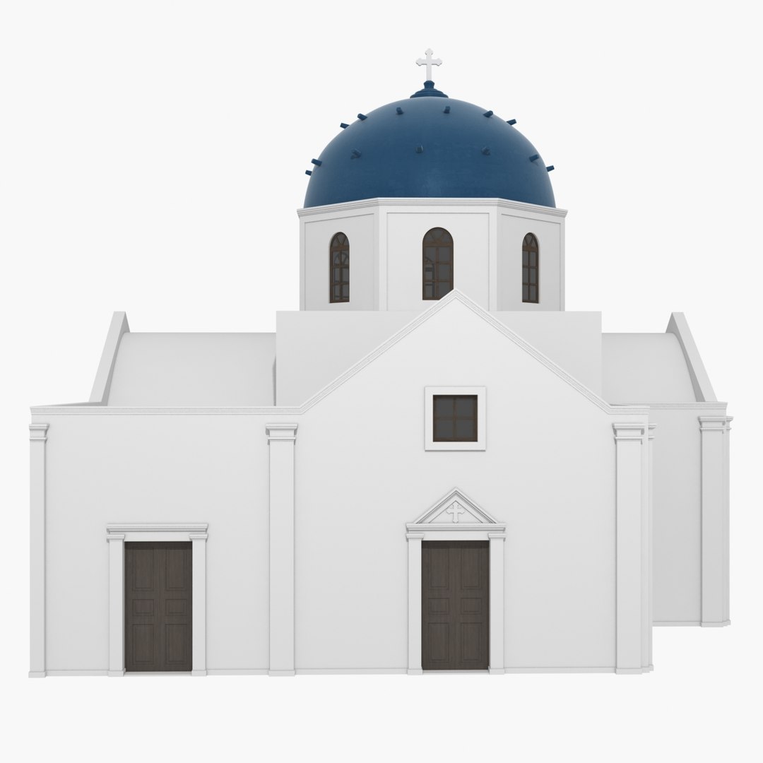 3D Model Greek Church - TurboSquid 1547895