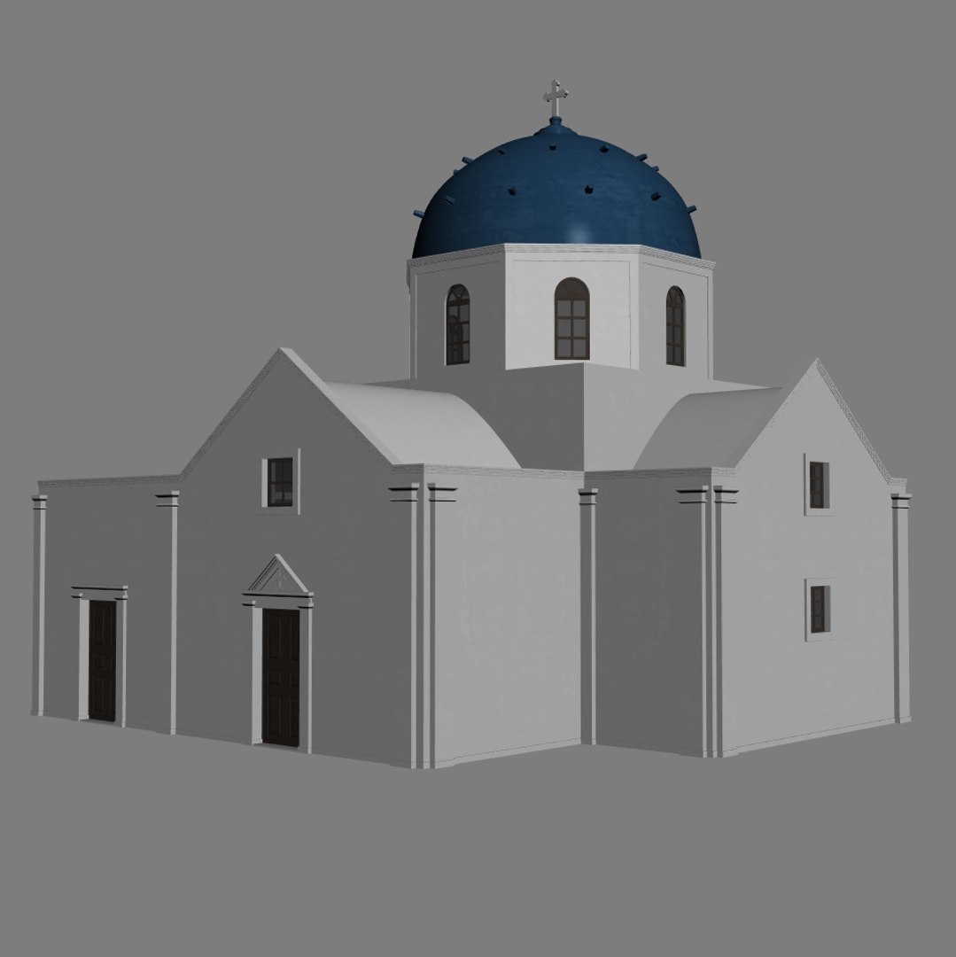 3D Model Greek Church - TurboSquid 1547895