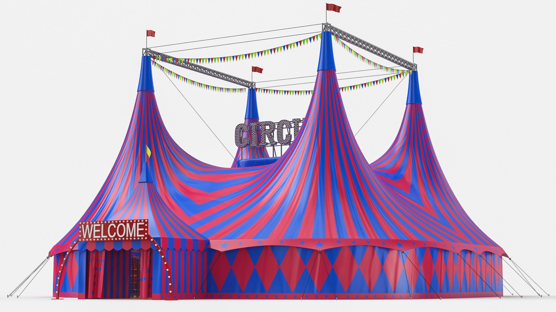 Interior And Exterior Circus Tent 02 3D model - TurboSquid 2078874