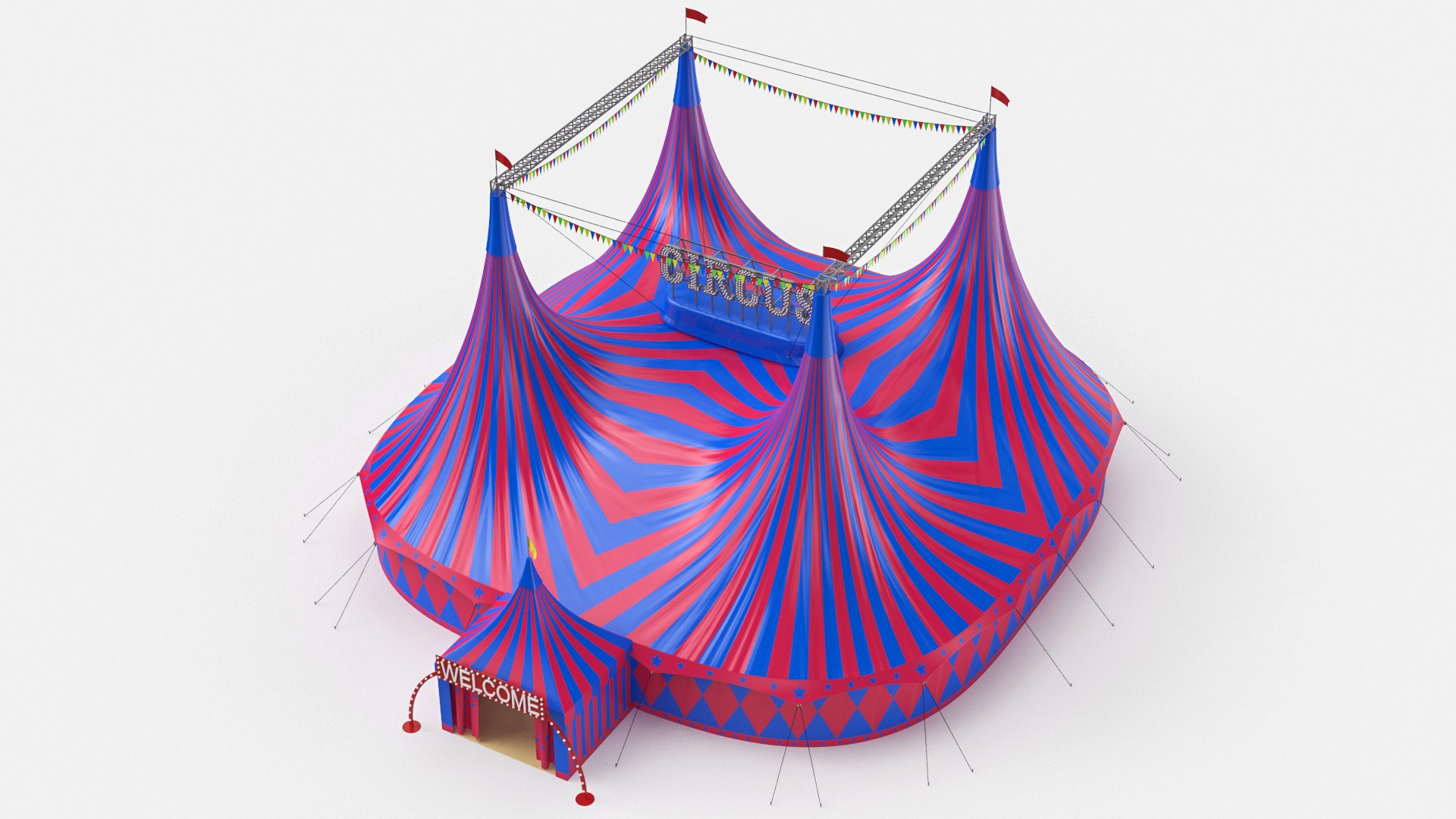 Interior And Exterior Circus Tent 02 3D model - TurboSquid 2078874