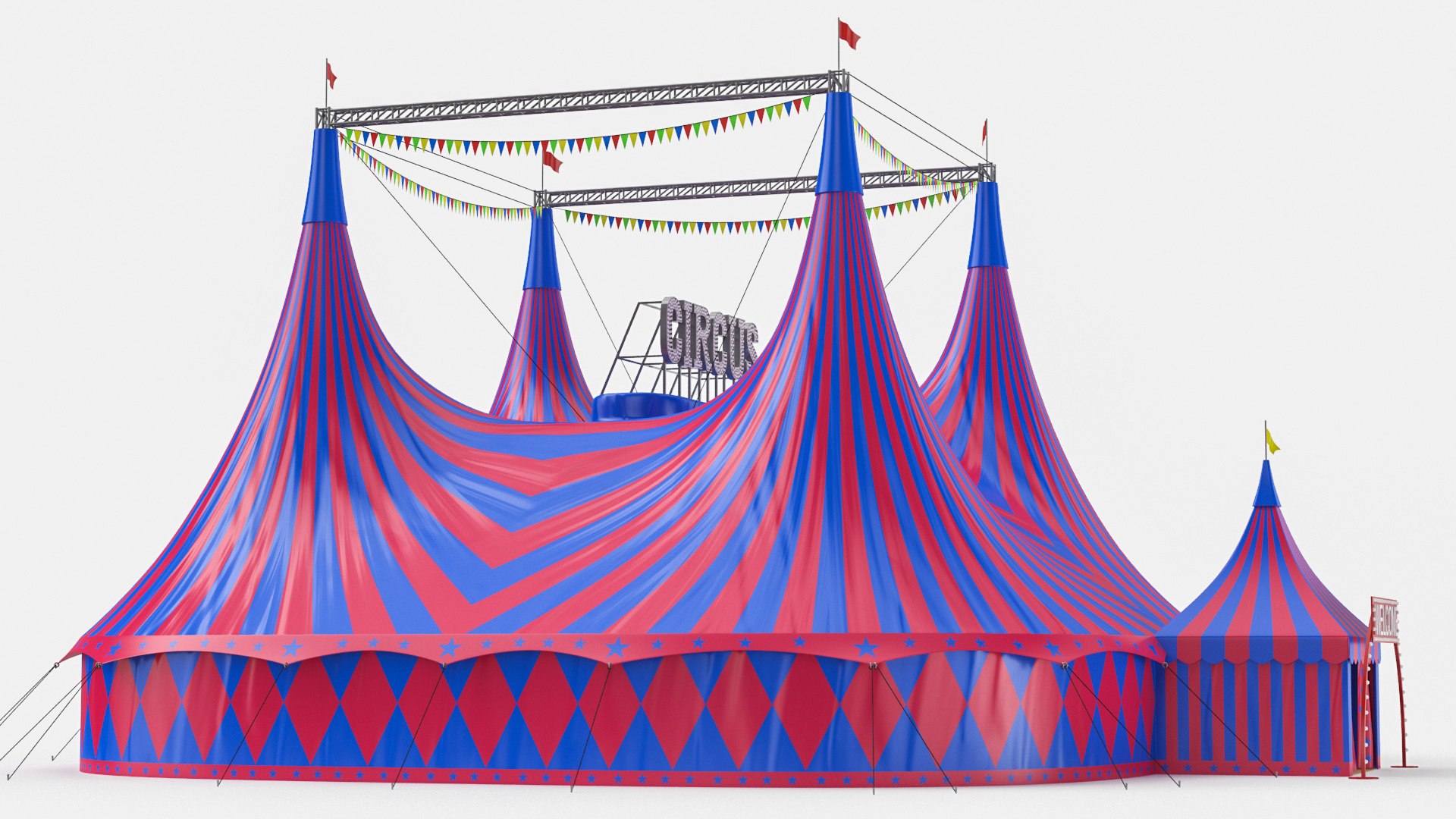 Interior And Exterior Circus Tent 02 3D model - TurboSquid 2078874