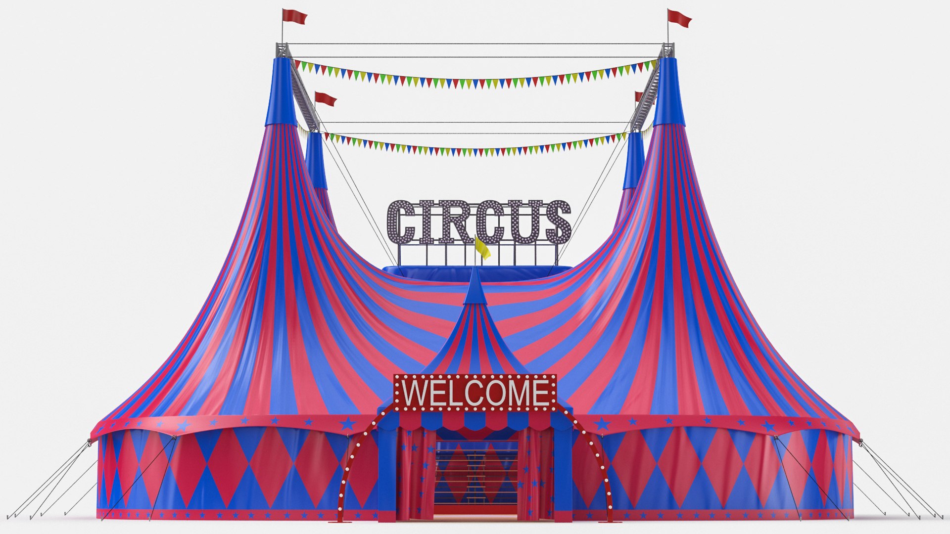 Interior And Exterior Circus Tent 02 3D model - TurboSquid 2078874
