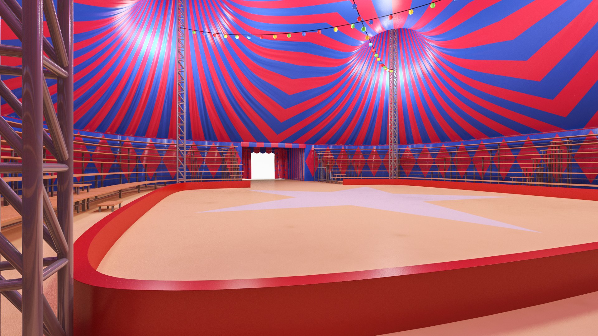 Interior And Exterior Circus Tent 02 3D model - TurboSquid 2078874