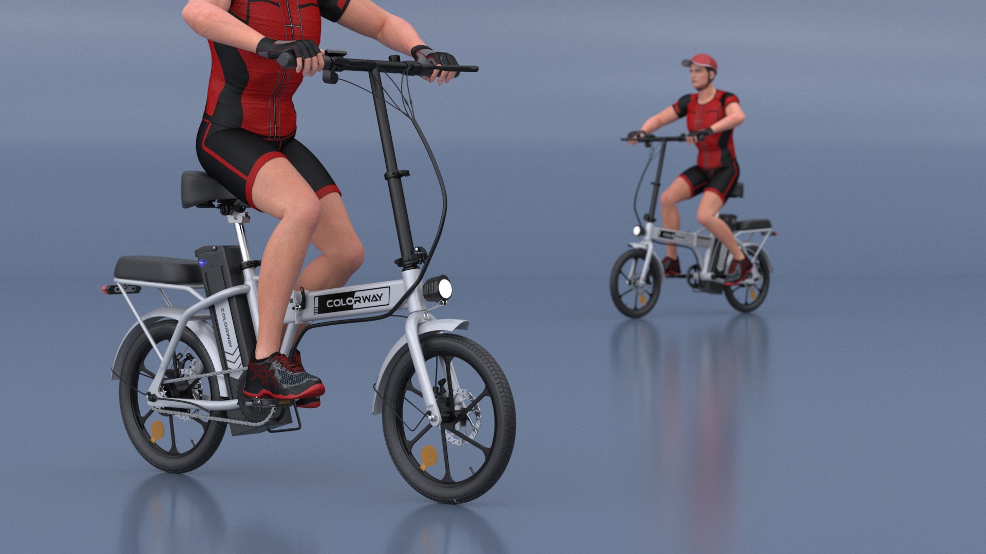 3D Cyclist Character In Red Safety Helmet Model - TurboSquid 2287209