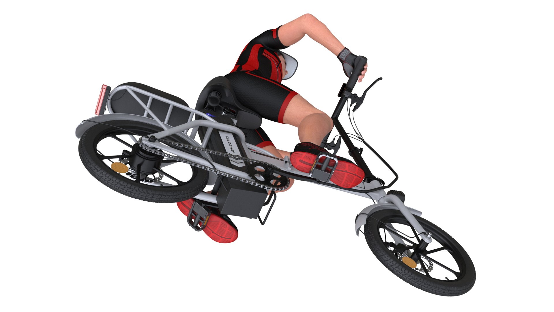 3D Cyclist Character In Red Safety Helmet Model - TurboSquid 2287209