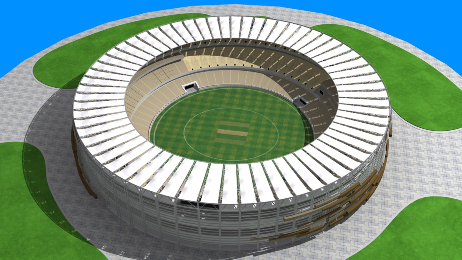 Perth Optus Cricket Stadium Model - TurboSquid 2209307