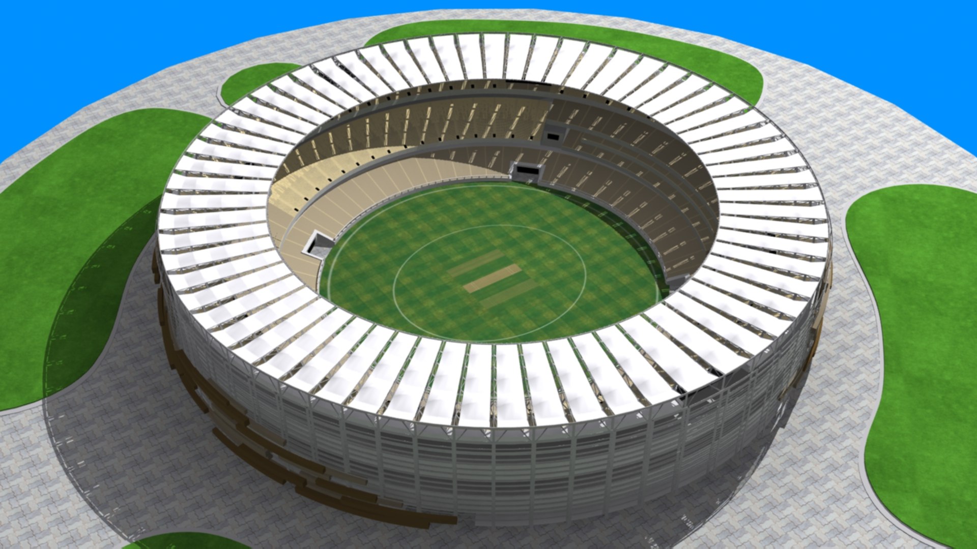 Perth Optus Cricket Stadium Model - TurboSquid 2209307