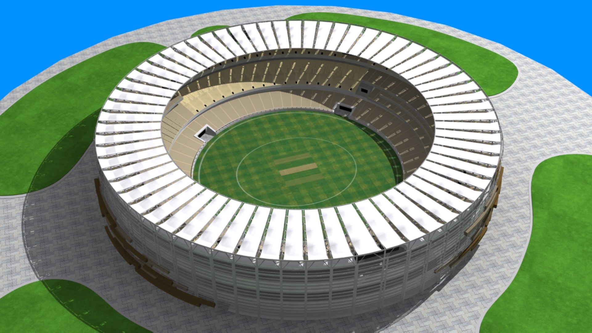 Perth Optus Cricket Stadium Model - TurboSquid 2209307