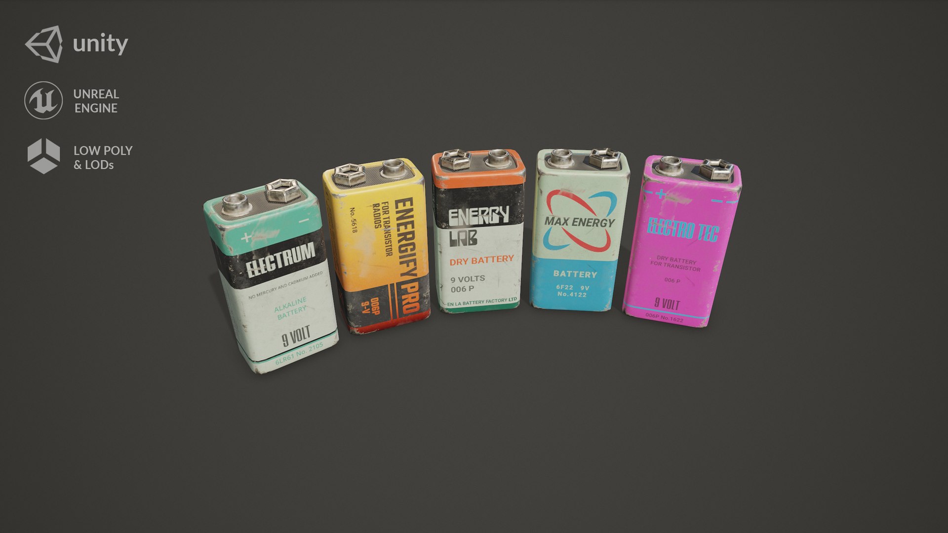 Battery PP3 9v - PBR Game Ready Low-poly 3D Model - TurboSquid 2047564