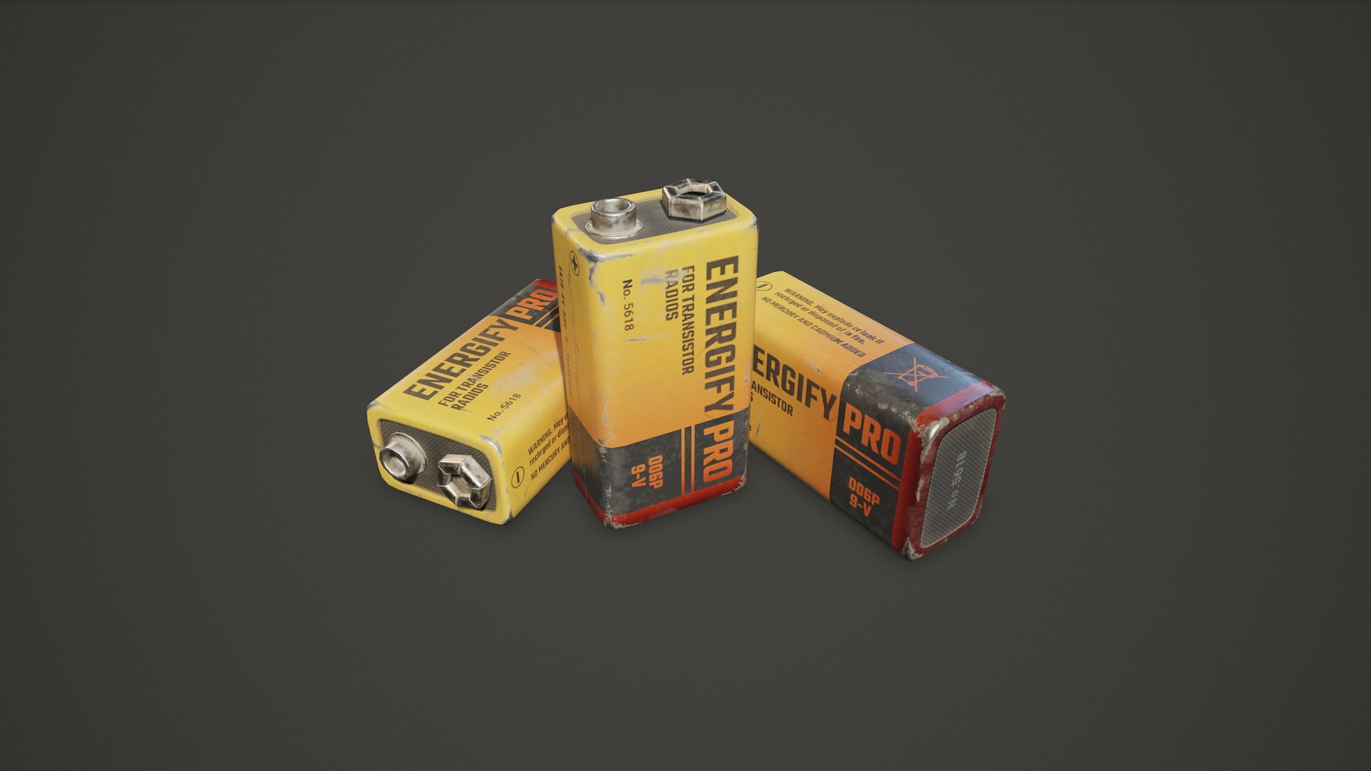 Battery PP3 9v - PBR Game Ready Low-poly 3D Model - TurboSquid 2047564