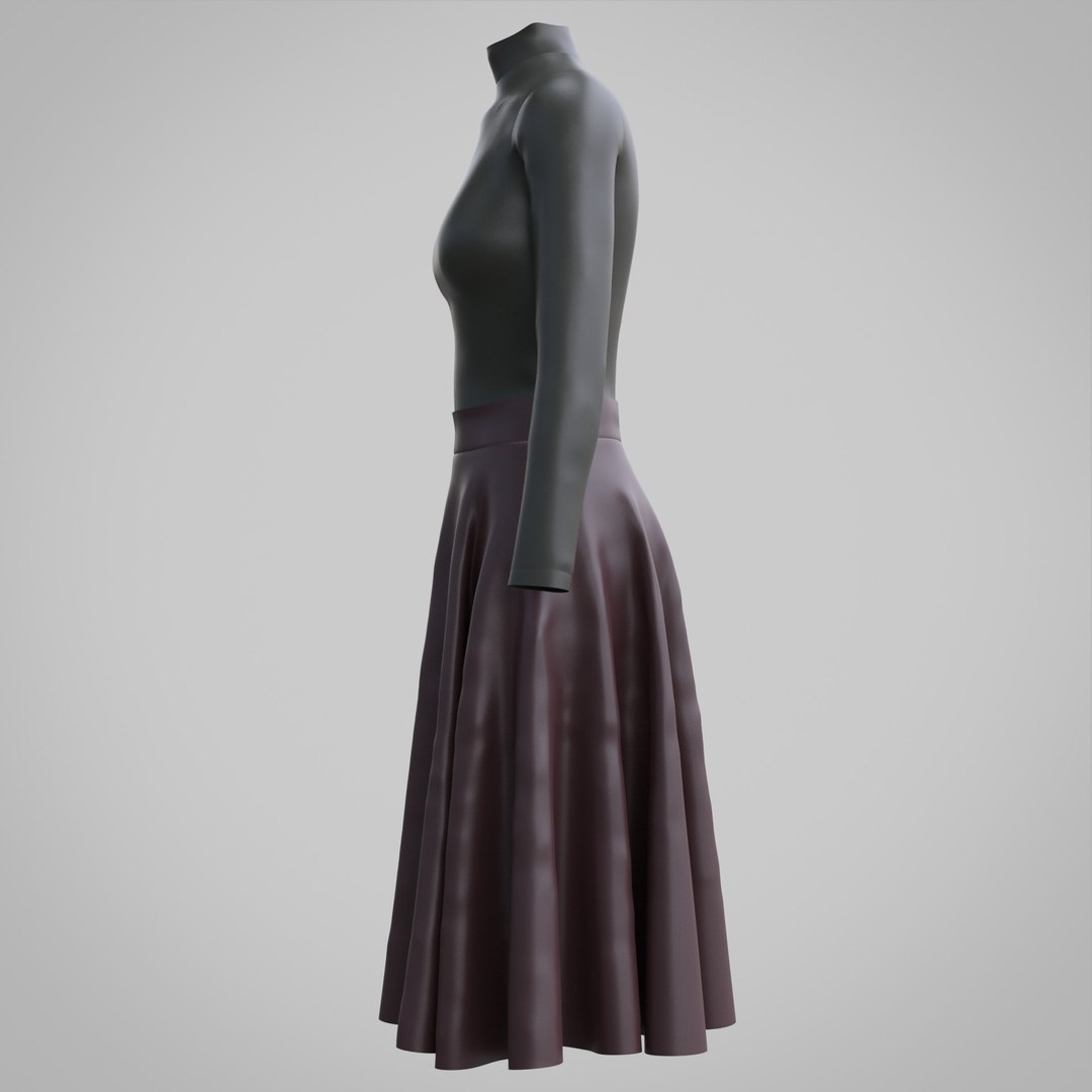 Female Leather Skirt And Top - 3D Leather Clothing 3D Model ...