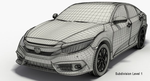 3d model of honda civic 2016