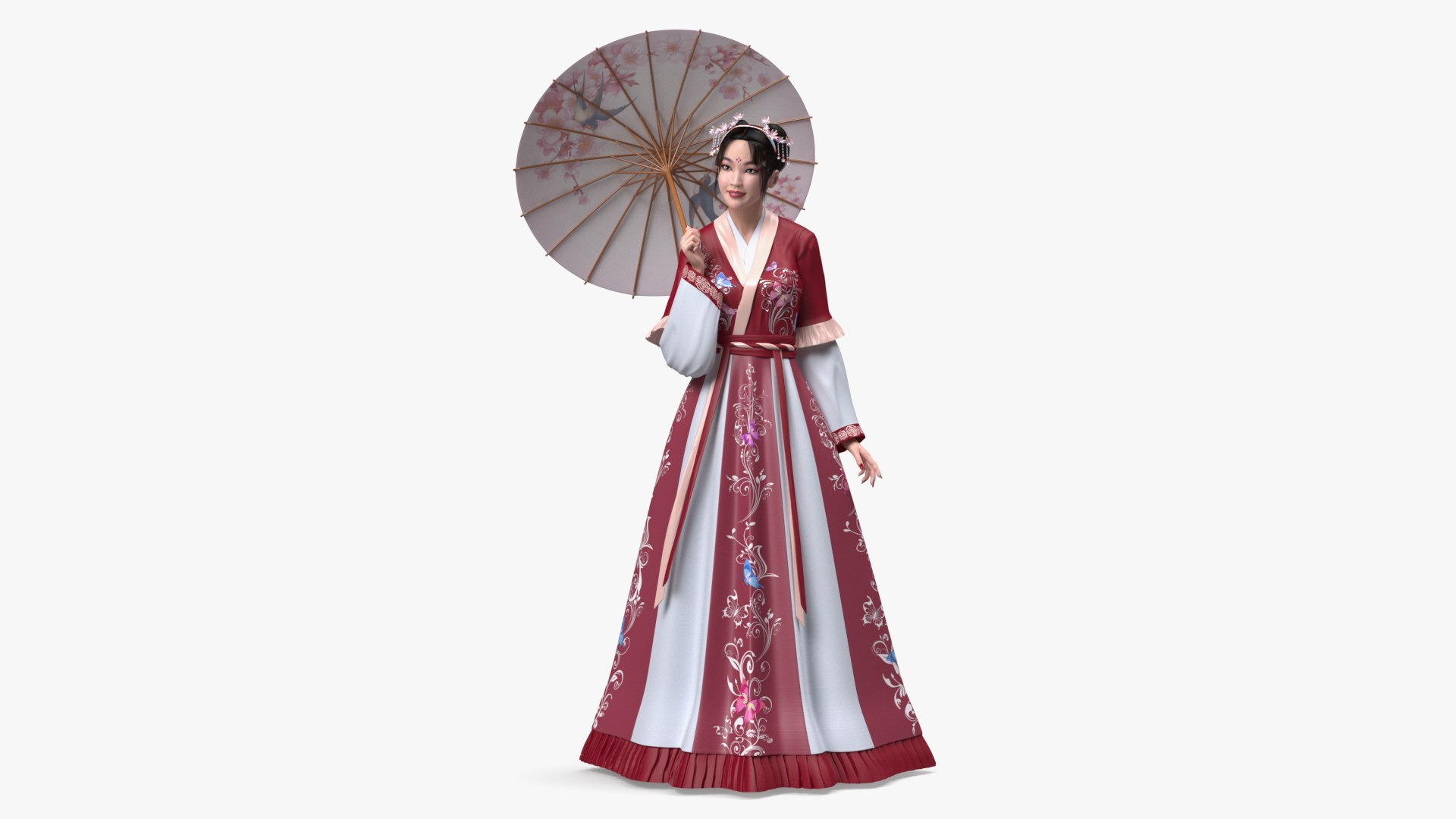 Chinese Traditional Style Woman Walking 3D model - TurboSquid 2022792