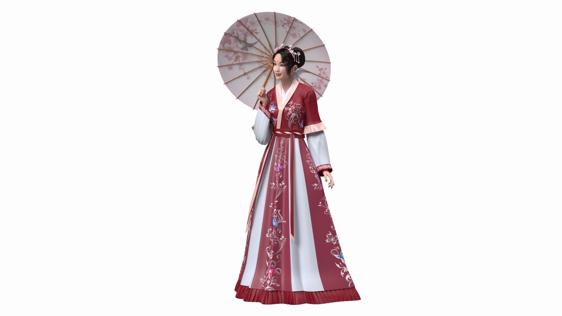 Chinese Traditional Style Woman Walking 3D Model - TurboSquid 2022792
