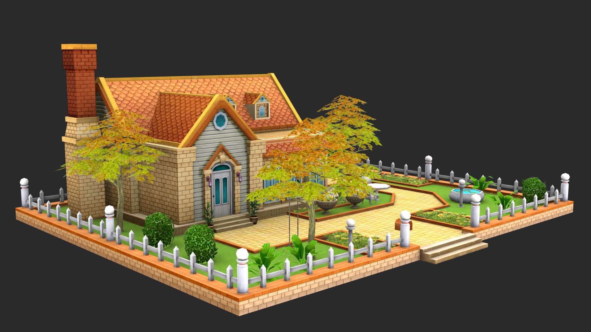 Cartoon House Model - TurboSquid 1747799