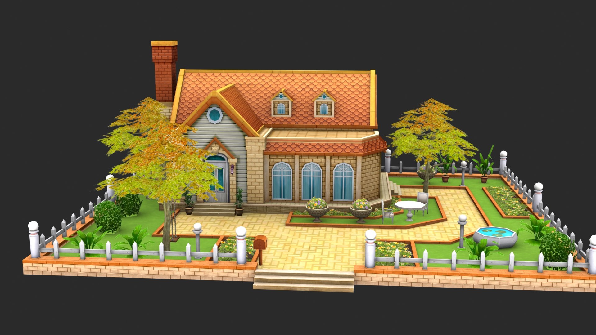 Cartoon House Model - TurboSquid 1747799