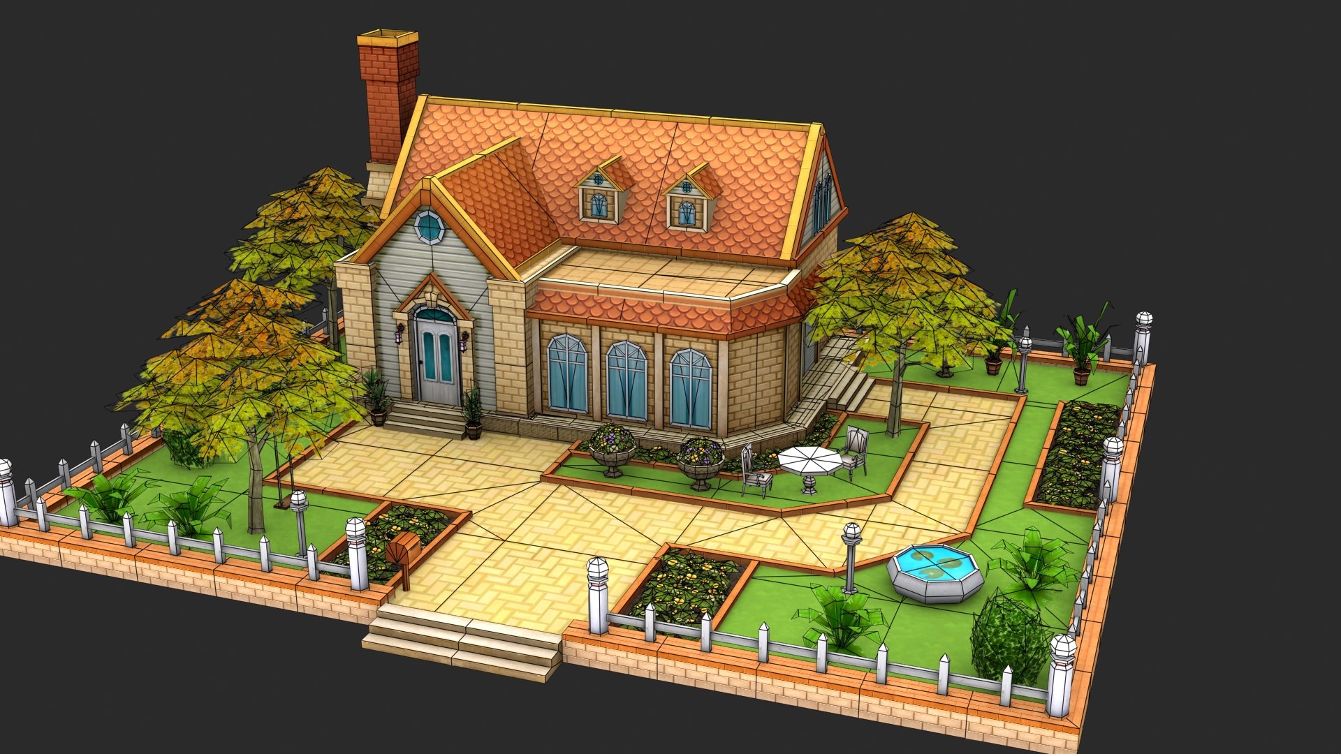 Cartoon House Model - TurboSquid 1747799