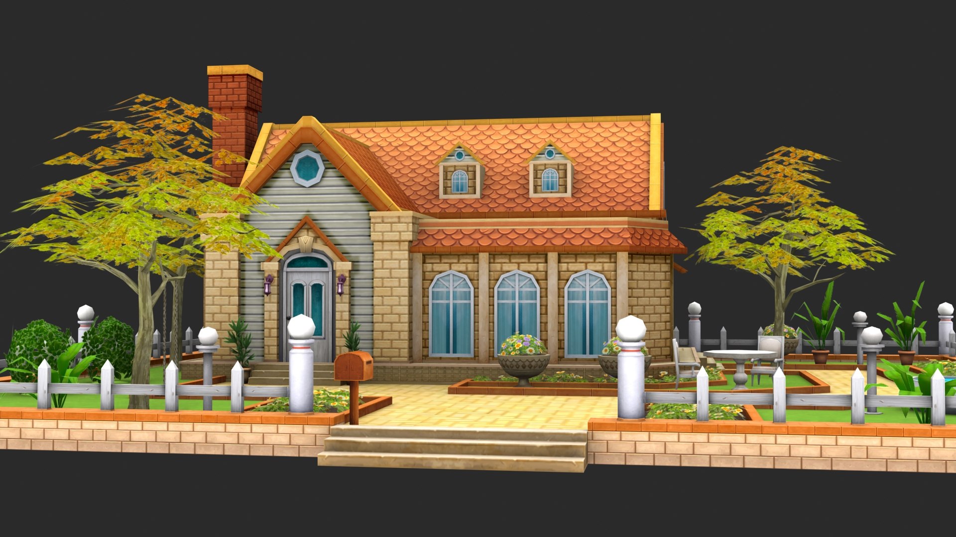 Cartoon House Model - TurboSquid 1747799