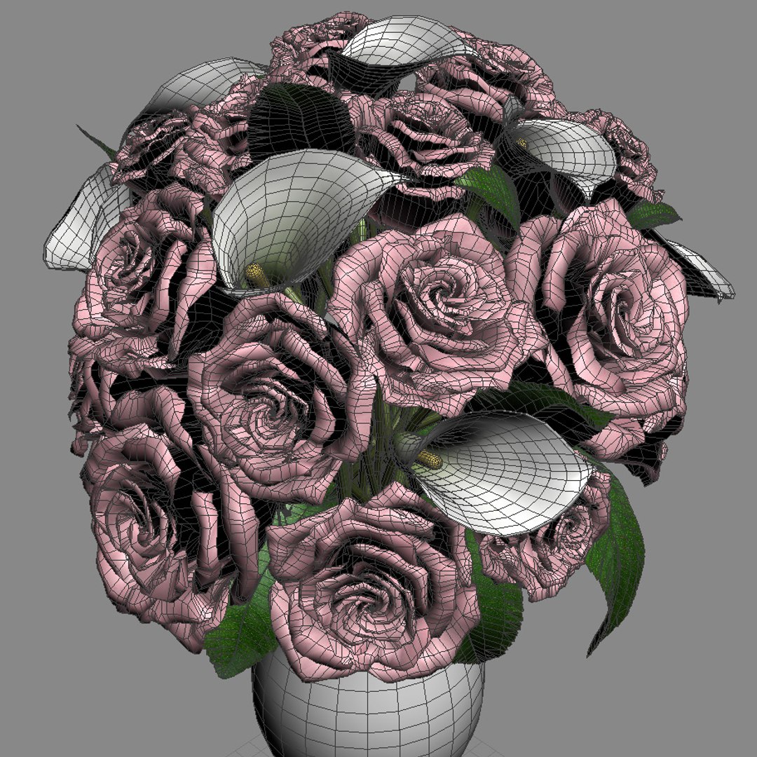 Bouquet Roses 3d Model