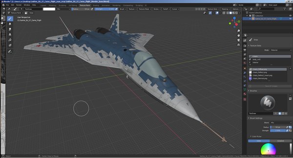 Sukhoi su 57 camo 3D model - TurboSquid 1640785