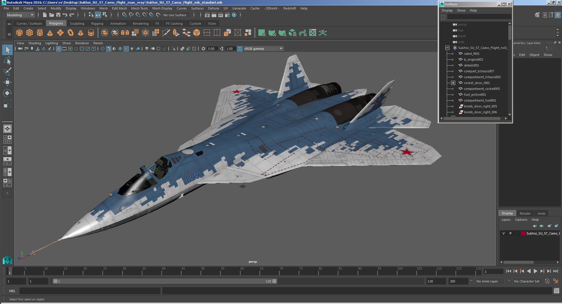 Sukhoi su 57 camo 3D model - TurboSquid 1640785