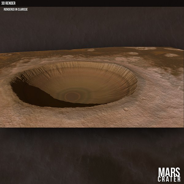 crater mars planet 3d model