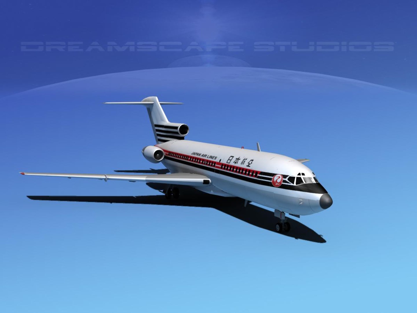3d Model Of Airline Boeing 727 727-100