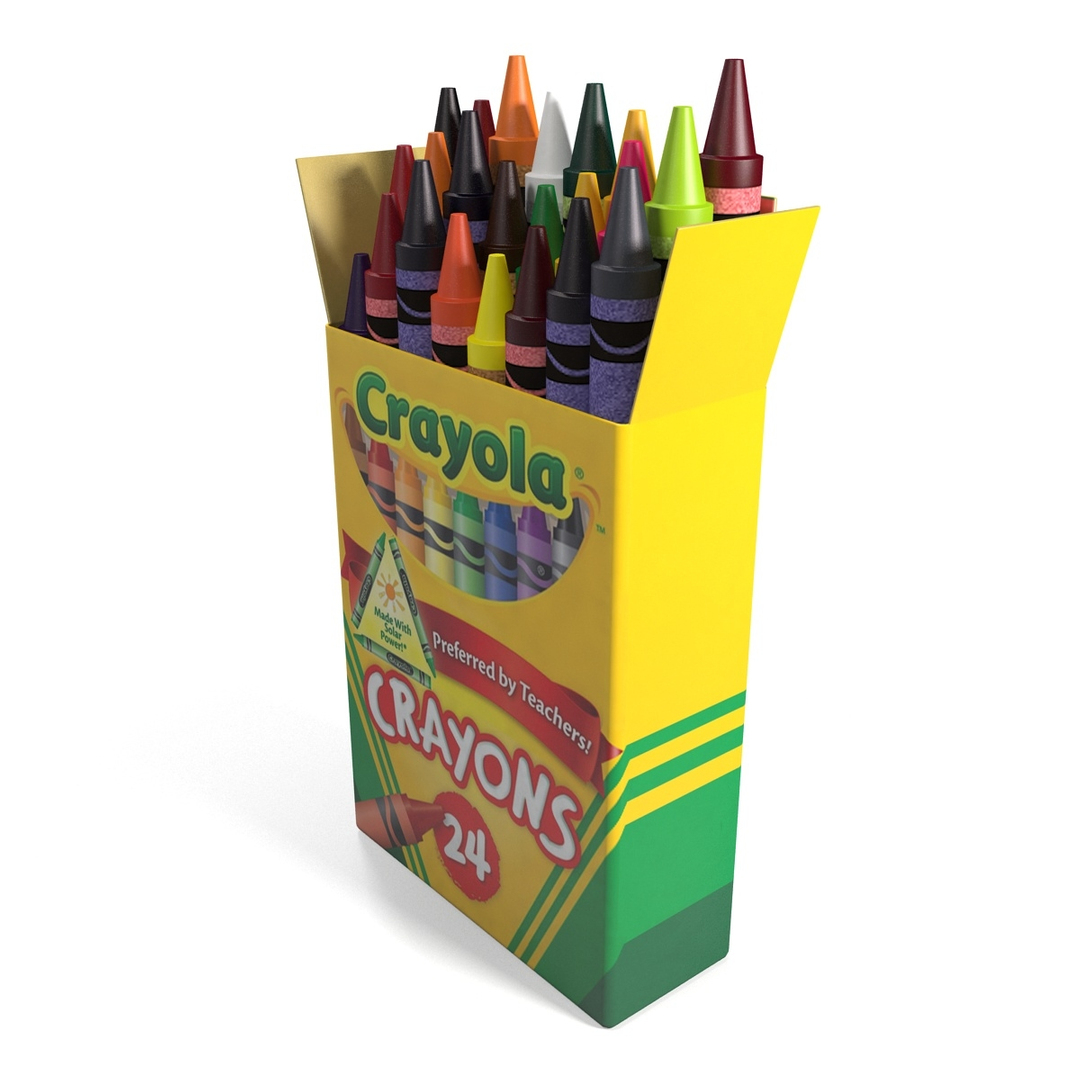 Box Crayons 3d Model