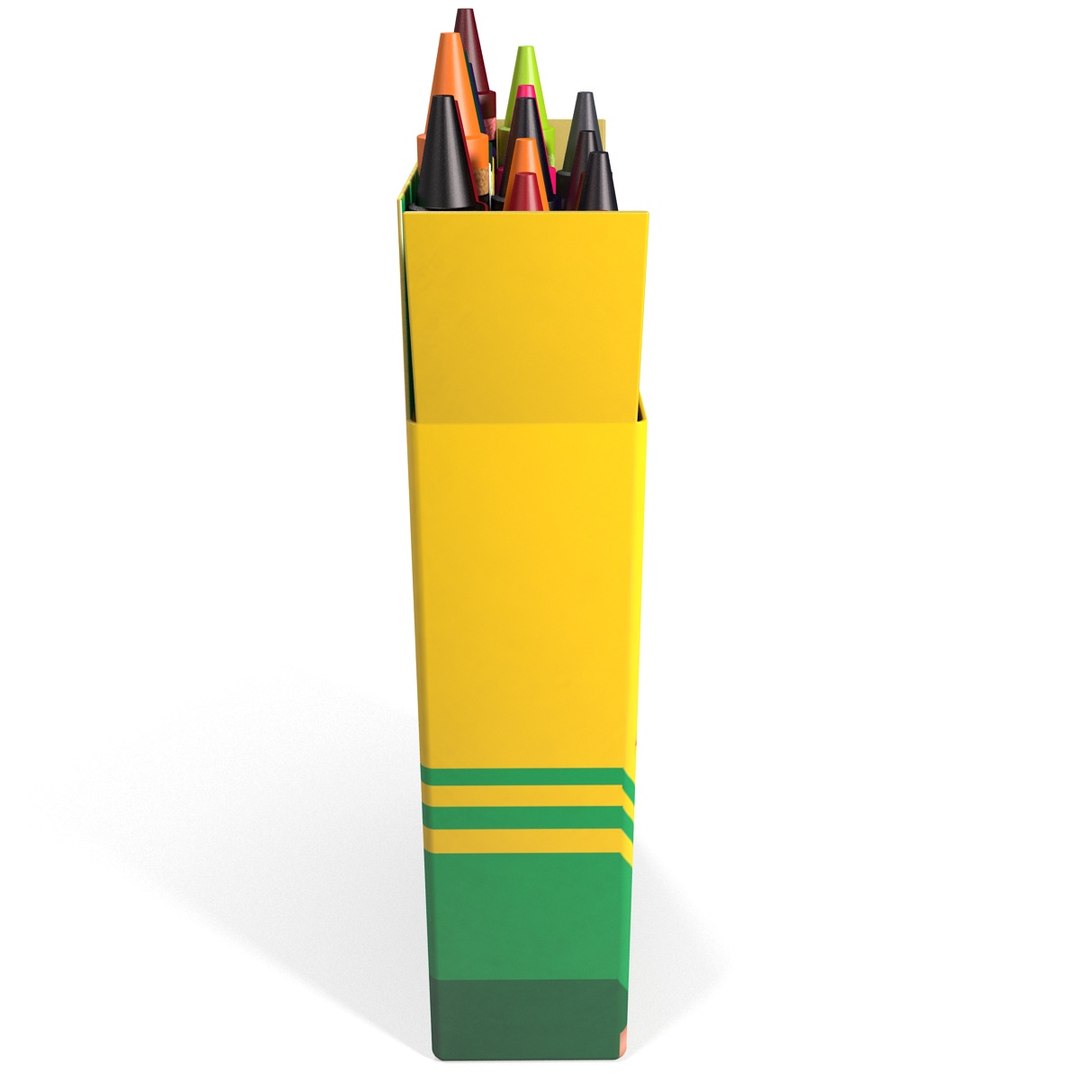 Box Crayons 3d Model