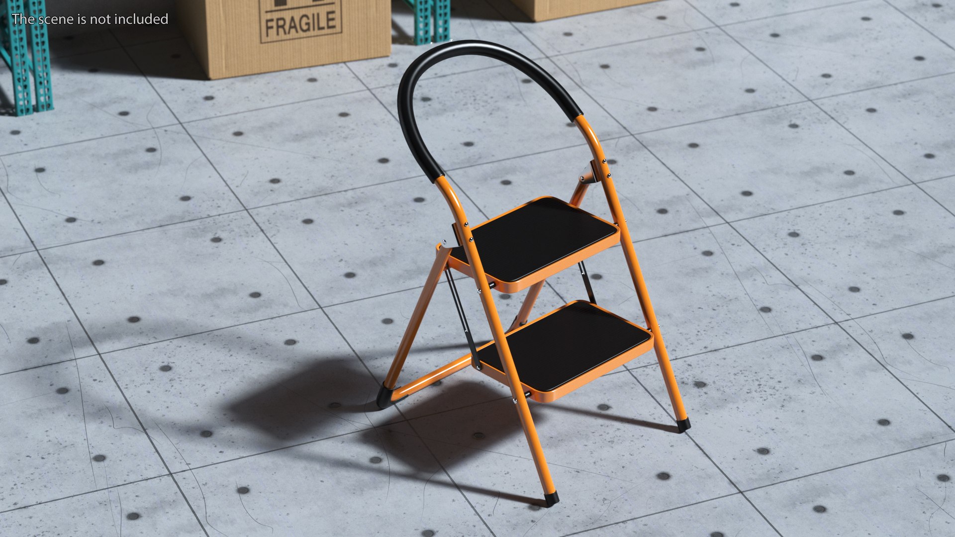 Portable Anti Slip 2 Step Orange Ladder Folding Step Stool Model ...