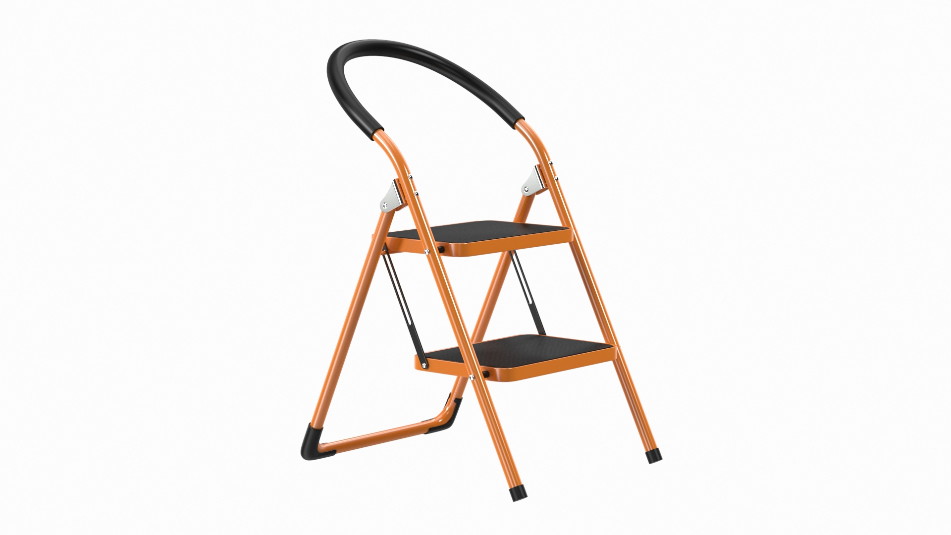 Portable Anti Slip 2 Step Orange Ladder Folding Step Stool Model ...